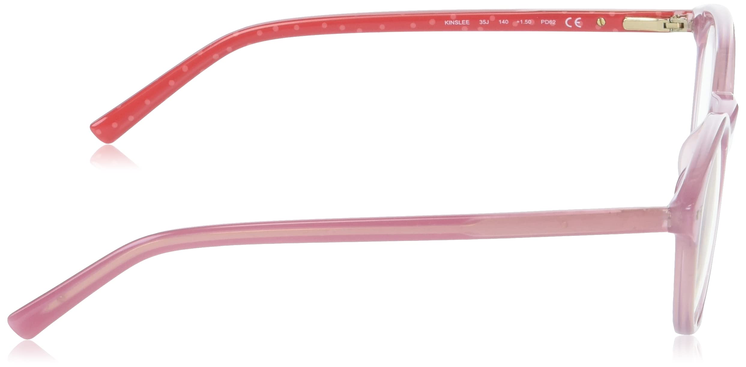 Kate Spade New York Women's Kate Spade Female Optical Style Kinslee Round Reading Glasses, Pink/Demo Lens, 48mm, 19mm + 2.5