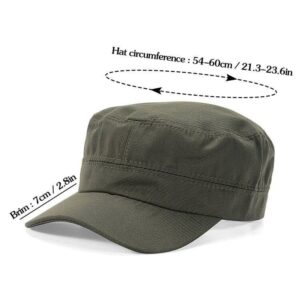 XYIYI Army Green Unisex Cotton Basic Cadet Army Cap Everyday Military Style Hat