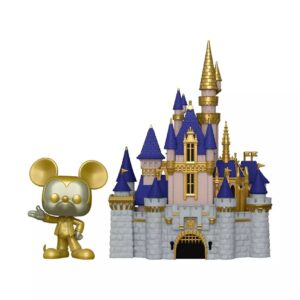 funko 58966 pop! town: walt disney world 50th anniversary - cinderella castle and gold mickey mouse #26