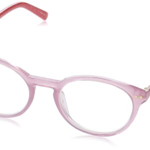 Kate Spade New York Women's Kate Spade Female Optical Style Kinslee Round Reading Glasses, Pink/Demo Lens, 48mm, 19mm + 2.5