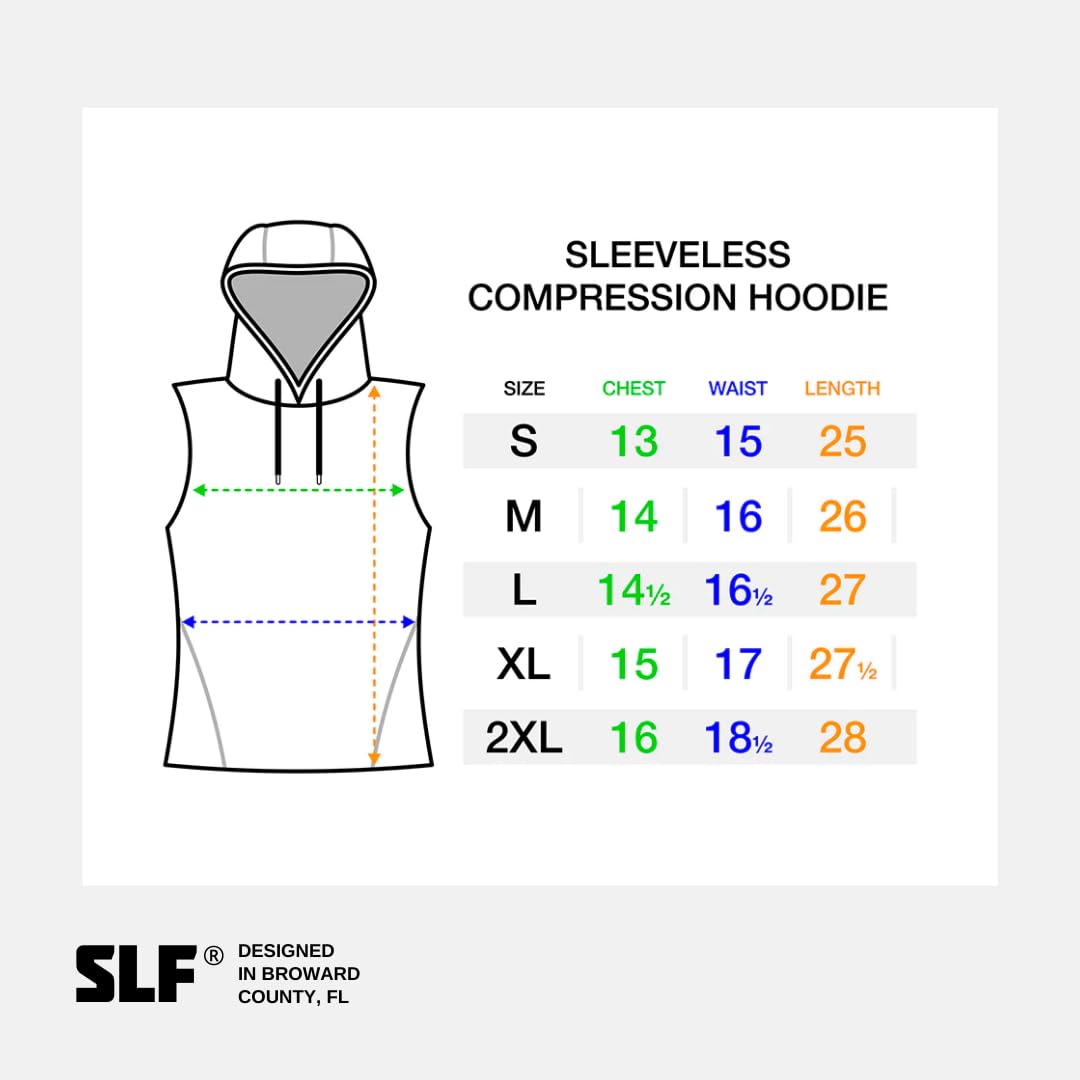 SLEEFS Basic White Sleeveless Compression Hoodie - Workout Top Tank for Men - Breathable Muscle Shirt - Quick Dry