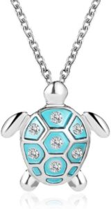 turtle pendant imitation opal necklace zircon clavicle chain women's jewellery gift accessories, blue durable design