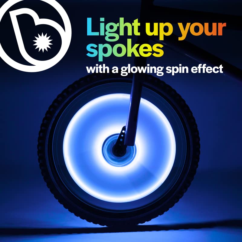 Brightz SpinBrightz Bike Spoke Lights Bike Wheel Lights Bike Spoke Decorations Bike Tire Lights Bicycle Wheel Lights Burning Man Bike Lights Bike Accessories Bike Lights for Riding at Night, Blue