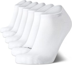 reebok men’s low cut socks – 6 pack basic cushion low cut no show socks for men - men's athletic socks (size: 6-12.5), size 6-12.5, classic white