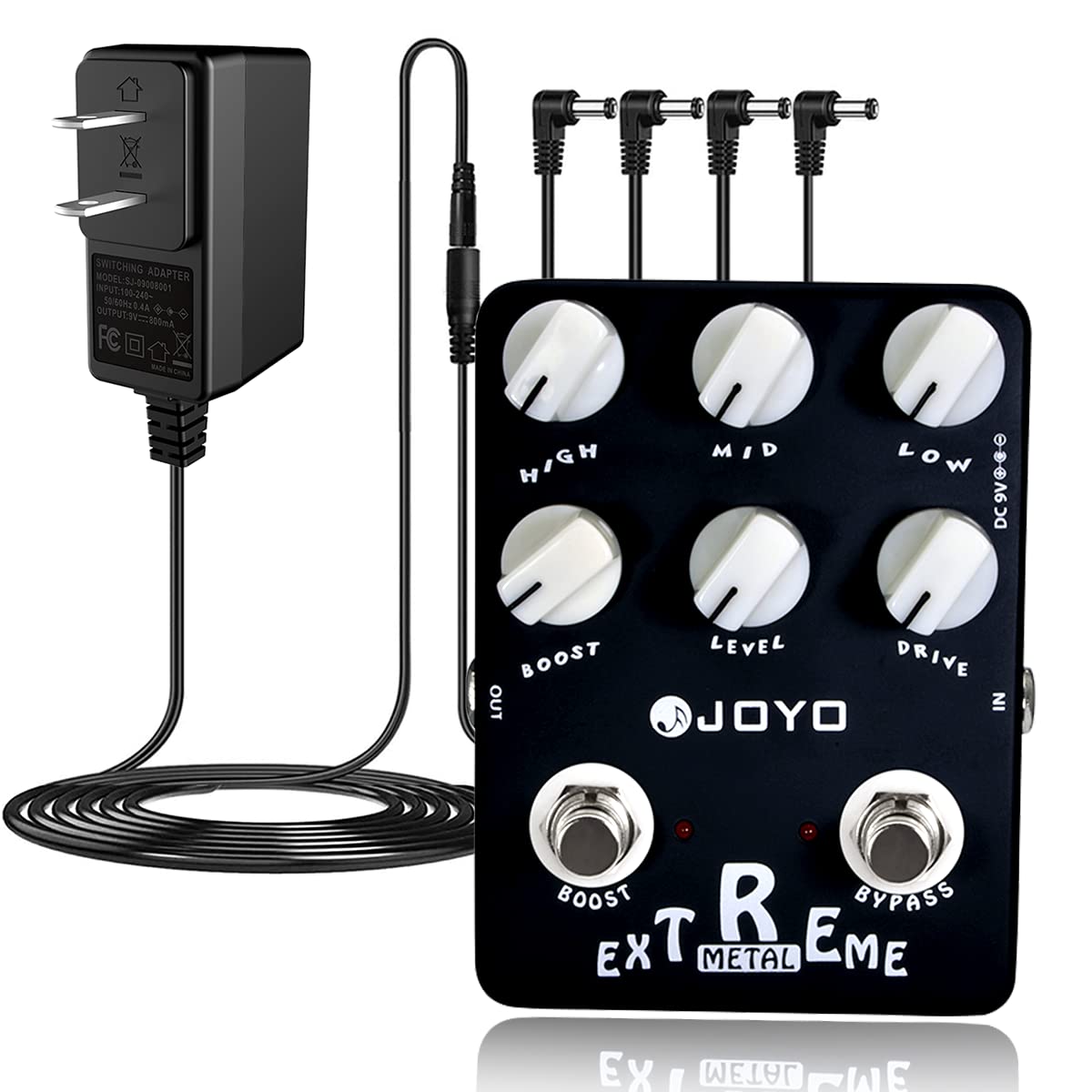 JOYO JF-17 Extreme Metal Distortion Pedal Bundle with DC 9V Pedal Power Supply (800mA -1A) AC Adapter