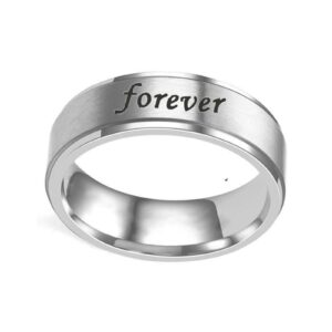 His and Hers Rings Sets for Couples, Brushed Ring Engraved "together and forever" Size 5 and Size 7 Wedding Rings for Couples Set Stainless Steel