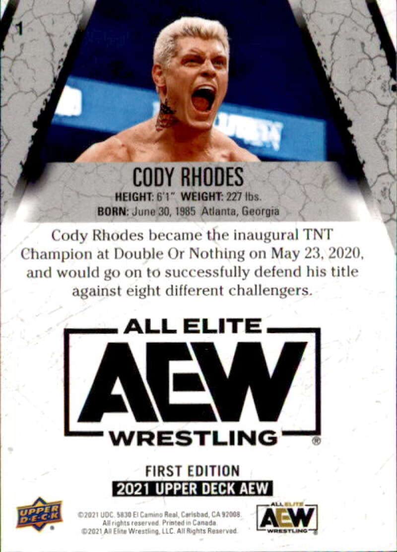 2021 Upper Deck All Elite Wrestling AEW #1 Cody Rhodes Official Trading Card