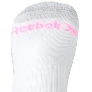 Reebok Women's Athletic Socks - Performance Low Cut Socks (6 Pack), Size 4-10, White Multi