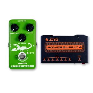 joyo jf-10 dynamic compressor pedal bundle with jp-04 isolated guitar effect pedal power supply