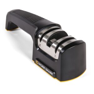 work sharp pull through kitchen knife sharpener - compact - chef, scissor, paring, & serrated knives