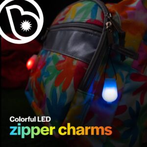 Brightz ZipBrightz LED Zipper Pull Light, 2-Pack - Color Changing Zipper Light - Glow in The Dark Zipper Pulls - Burning Man Lights - Glamping Accessories - LED Zipper Pull Light for Tents, Backpacks