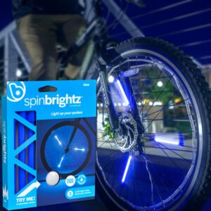 brightz spinbrightz bike spoke lights bike wheel lights bike spoke decorations bike tire lights bicycle wheel lights burning man bike lights bike accessories bike lights for riding at night, blue