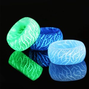 HUASAI Venus Orb Ring for Men Cute Glow Ring Resin Acrylic Finger Ring for Women Cool Simple Luminous Ring for Boys Aesthetic Plastic Dainty Knuckle Ring for Teen Girls(Green Size 9)