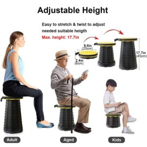 ARTIOMO Collapsible Stools for Adults - Foldable Stools for Adults, Collapsible Stool, Foldable Stool for Camping, Shopping, Hiking, Fishing, Black