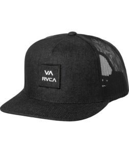 rvca men's va all the way trucker, black/white