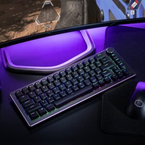 Cooler Master CK721 65% Hybrid Wireless 2.4GHz/Bluetooth Space Gray Mechanical Gaming Keyboard, Tactile Brown Switches, Customizable RGB, Ergonomic Design, 3-Way Dial, QWERTY (CK-721-GKTM1-US)