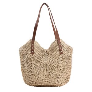 straw bag for women summer beach soft woven tote bag large rattan shoulder bag for vacation