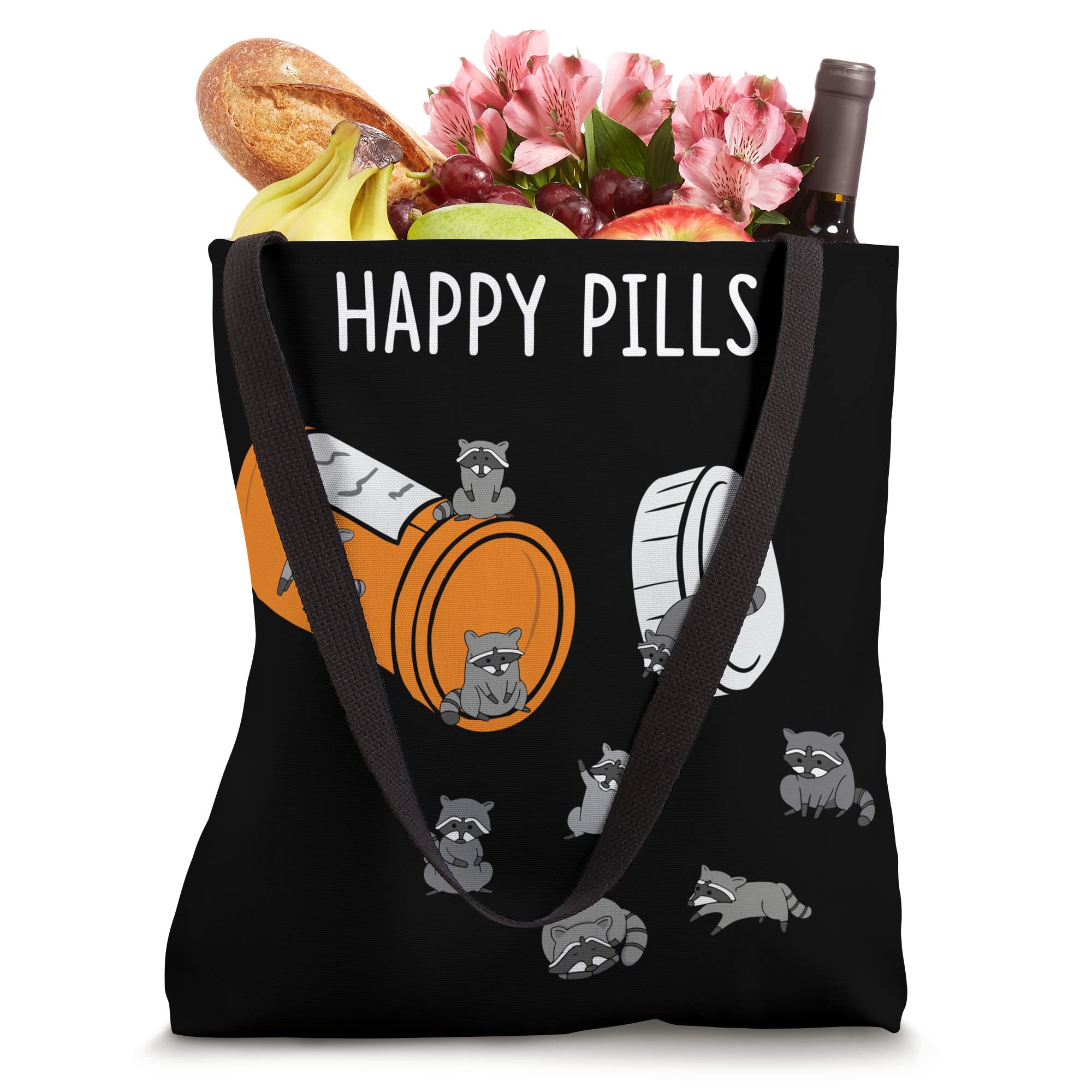 Happy Pills Funny Raccoon Pet Animal Raccoon Tote Bag