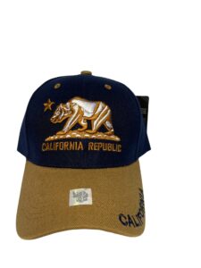 embroidered mens womens cap hat curved bill baseball california republic bear gold