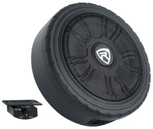 rockville wheel of bass 8" slim under-seat powered truck/car audio subwoofer sub