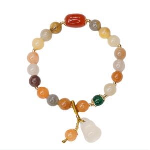 yuda unique healing gemstone jade bracelets for women and girl bracelet with lucky wealth protection gourd stretch bracelet for women and girl jade bracelet gift