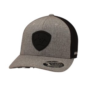 ariat men's charcoal snapback flexfit 110 rubber shield logo patch cap