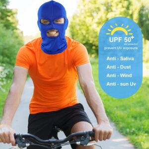 Geyoga Balaclava Covering Three Holes Full Face Covering Summer Thin Open Face Hood Windproof Motorcycle Face Cover (Black, Blue, White, Gray,4 Pieces)