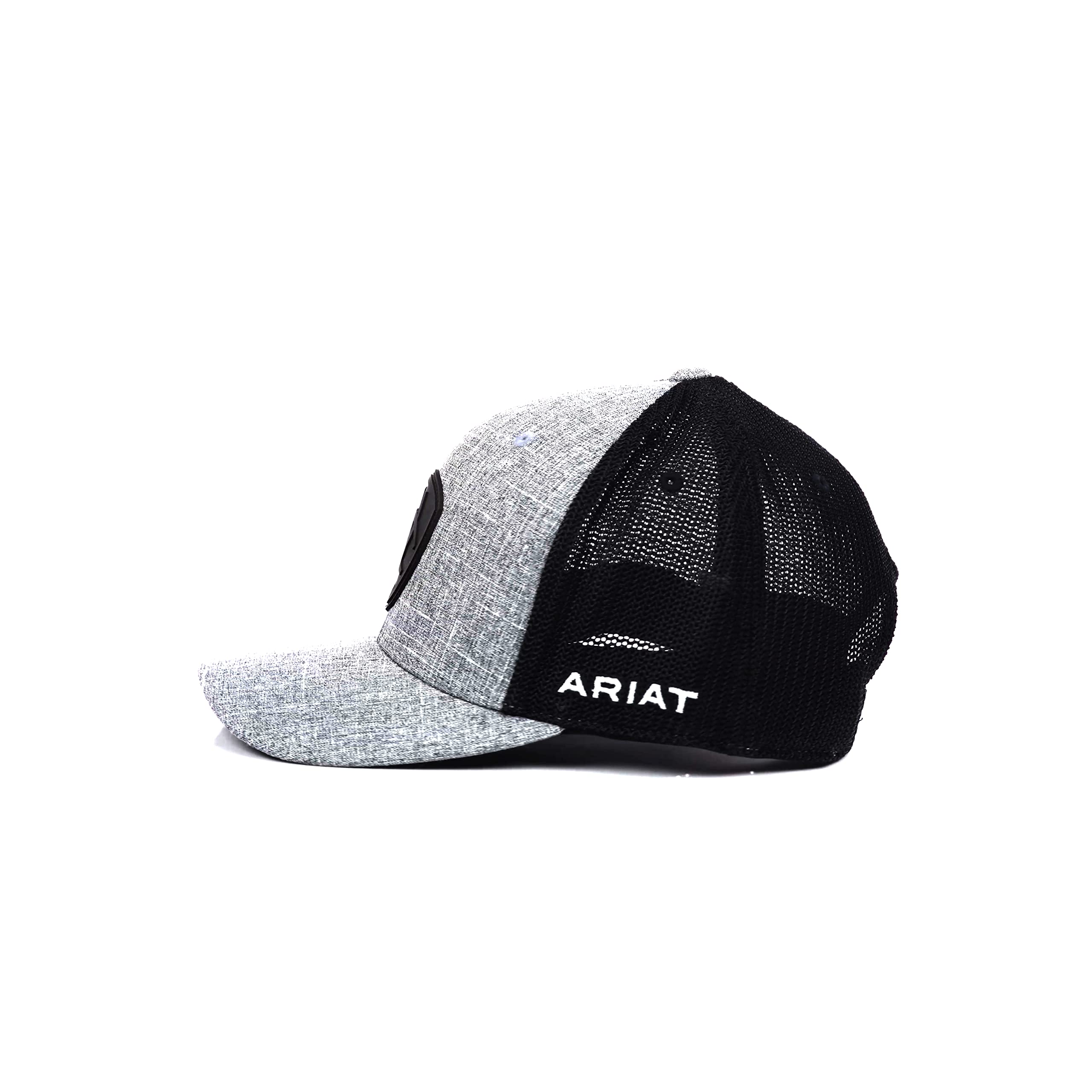 ARIAT Men's Charcoal Snapback Flexfit 110 Rubber Shield Logo Patch Cap