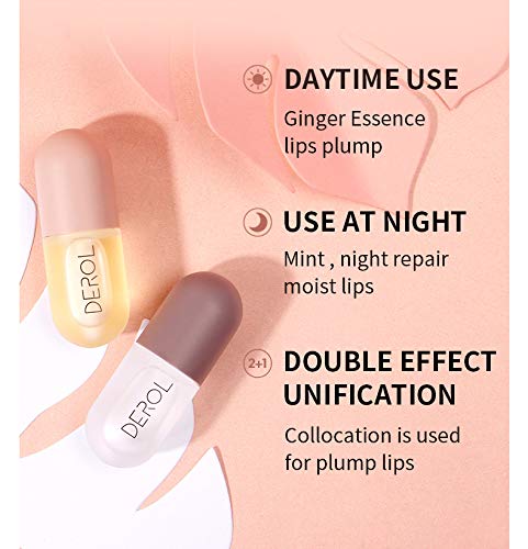 2 Pcs Lip Plumpe - Lip Plumper Set,Natural Lip Plumper,Natural Lip Care, Day & Night Serum