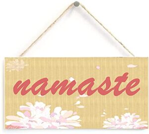 wood products namaste at home wooden plank sign yoga sign, namaste sign, yoga decor, yoga studio decor, yogi decor, meditation room decor,size 5 x 10 inch xiaobaobe002 (bdanmiji15)