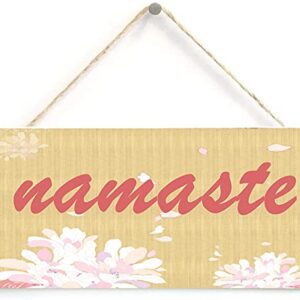 Wood Products Namaste at Home Wooden Plank Sign Yoga Sign, Namaste Sign, Yoga Decor, Yoga Studio Decor, Yogi Decor, Meditation Room Decor,Size 5 X 10 Inch Xiaobaobe002 (Bdanmiji15)