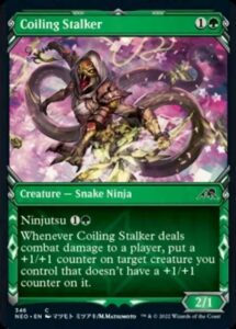 magic: the gathering - coiling stalker (346) - showcase - kamigawa: neon dynasty