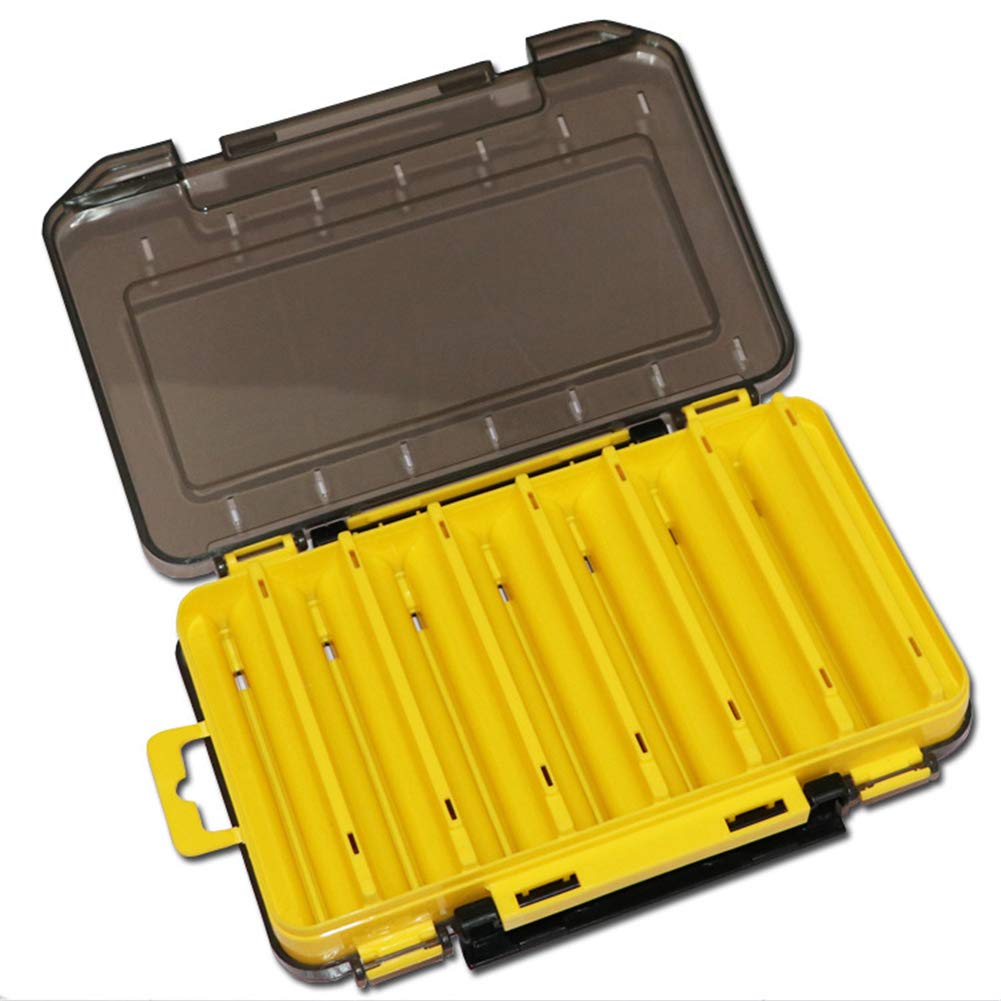 Gigicloud Plastic Fishing Tackle Accessory Box Fishing Lure Box Case 12 14 Room Double Sided Fishing Lure Bait Hooks Storage Box Case Container For Fishing Bait Plastic Storage Box