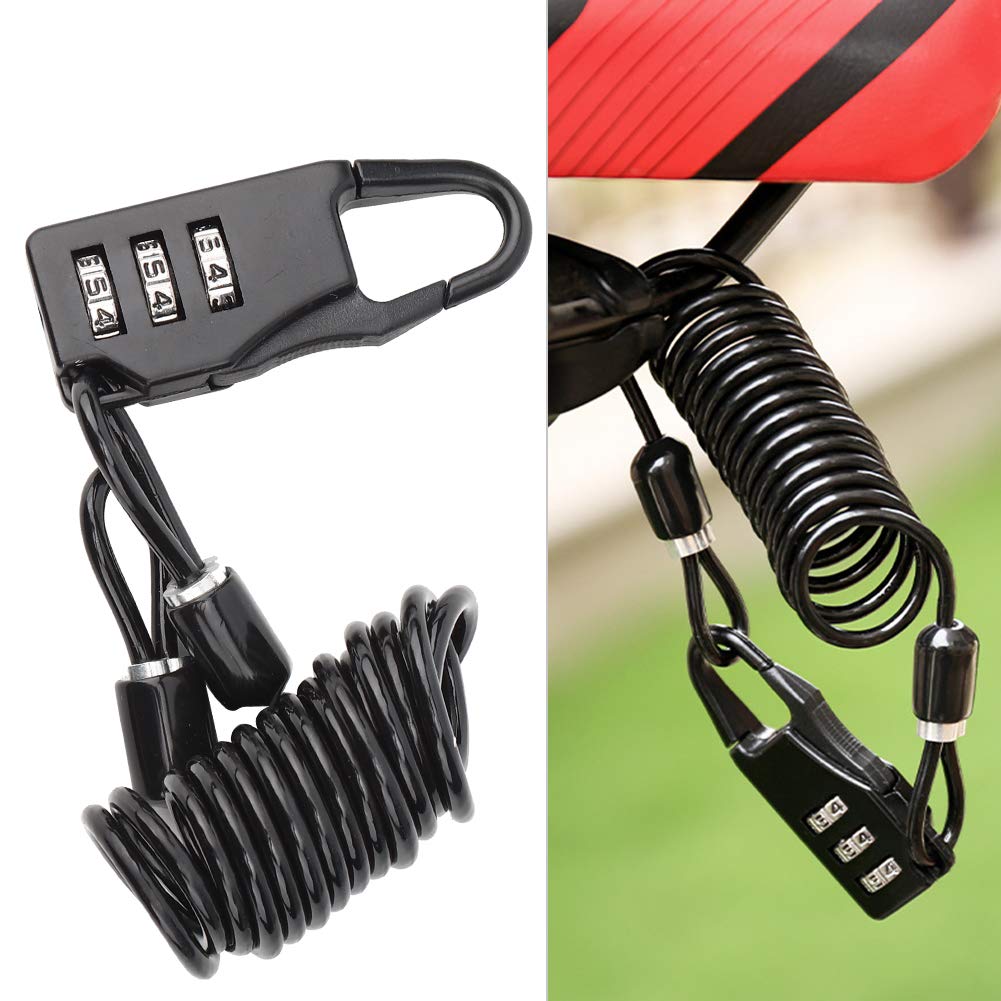 01 02 015 Bike Password Lock, Mountain Bike Helmet Lock Small Size and Lightweight for Home for Office