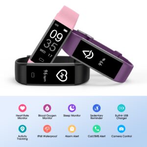 Stiive Fitness Tracker with Heart Rate Sleep Monitor, Daily IP68 Waterproof Activity Tracker with Pedometer Watch, Health Tracker Calories & Step Counter, Fitness Watch for Women Men