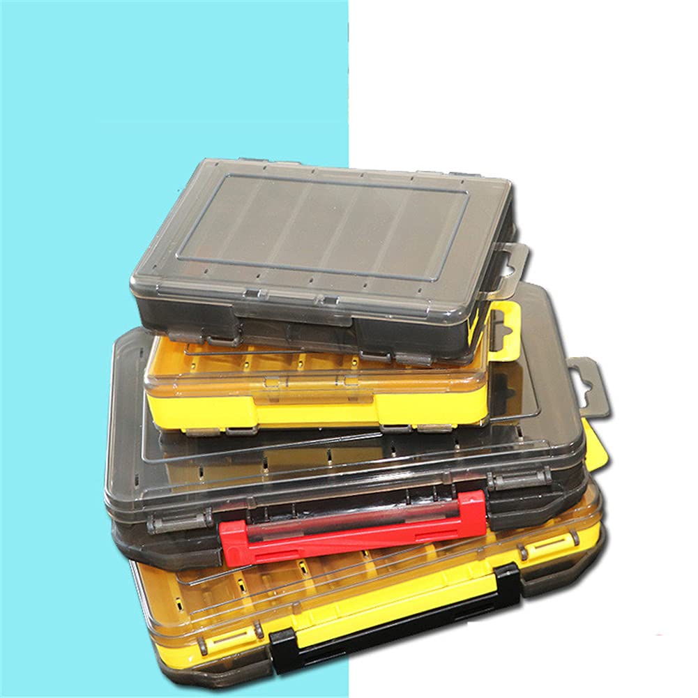 Gigicloud Plastic Fishing Tackle Accessory Box Fishing Lure Box Case 12 14 Room Double Sided Fishing Lure Bait Hooks Storage Box Case Container For Fishing Bait Plastic Storage Box