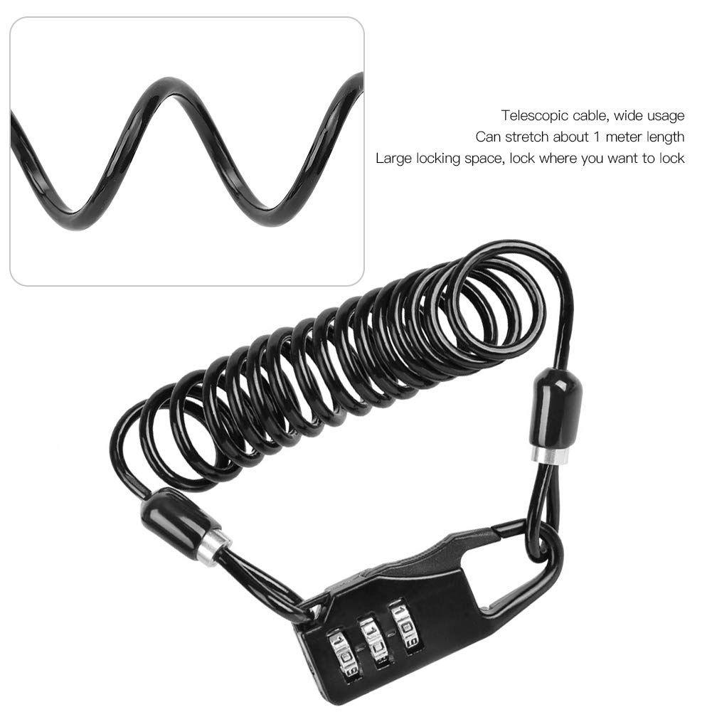 01 02 015 Bike Password Lock, Mountain Bike Helmet Lock Small Size and Lightweight for Home for Office