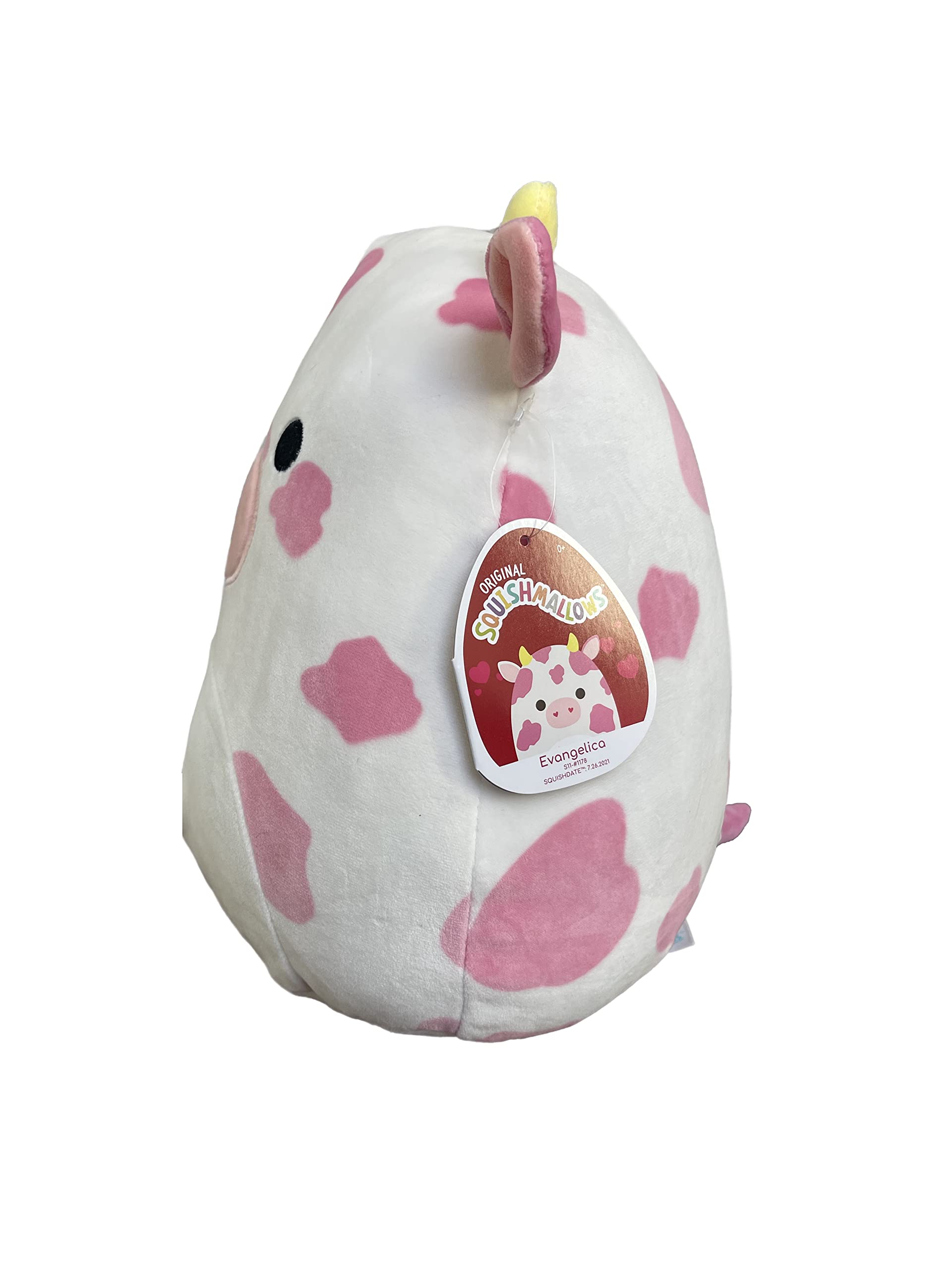 Squishmallows Official Kellytoy Plush 11 Inch (Evangelica The Pink Cow)