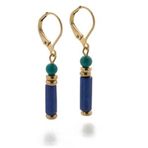 egyptian lapis and turquoise earrings