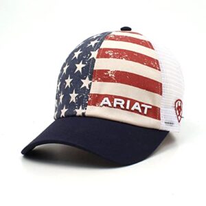 ariat ladies ponytail cap, distressed usa flag, multicolored