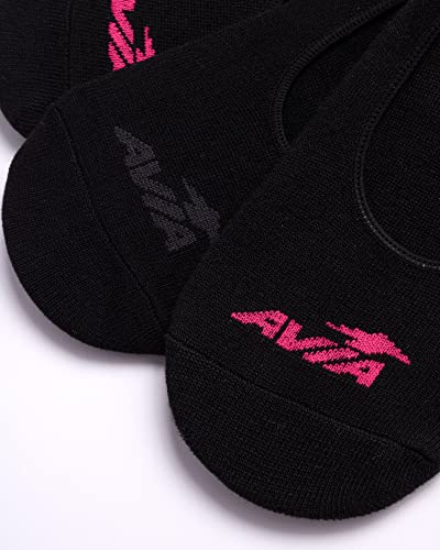 Avia Women's Cushioned No Show Socks (12 Pack), Size 4-9, Pure Black