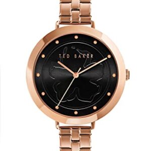 Ted Baker Women's Quartz Stainless Steel Strap, Rose Gold, 12 Casual Watch (Model: BKPAMS2169I), Rose Gold/Black