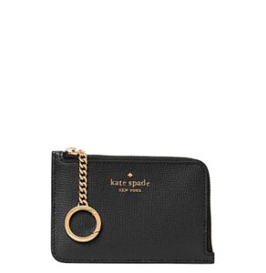 kate spade darcy medium l-zip leather card holder in black