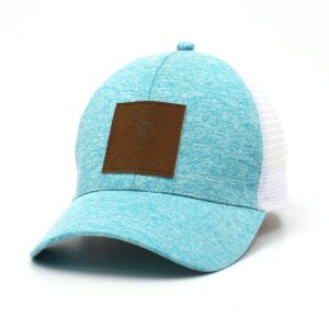 ariat ladies ponytail cap, large sqyare patch, turquoise