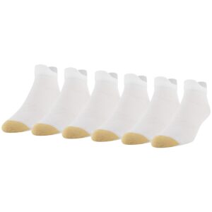 goldtoe men's nylon lite no show socks, 6-pairs, white 2, large