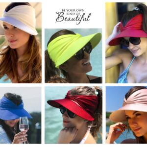 Muryobao Womens Sun Visor Hat Wide Brim Summer UPF 50+ UV Protection Beach Sport Cap Black