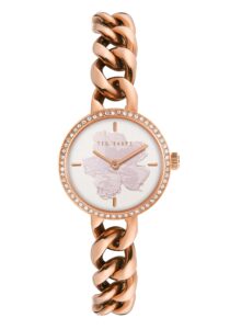 ted baker women's quartz stainless steel strap, 12 casual watch (model: bkpmss2049i),rose gold/cream