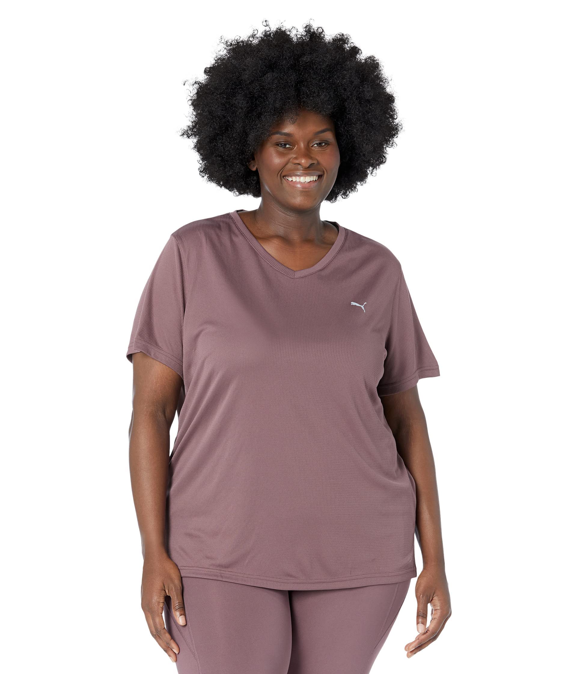 PUMA Women's Plus Size Performance Tee, Dusty Plum, 3X