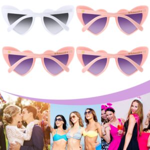 15 Pairs Bachelorette Sunglasses Heart Shaped Sunglasses Bridesmaid Bride Eyewear Bridesmaid Proposal Gifts For Wedding Party (White Gray, Pink Gray)