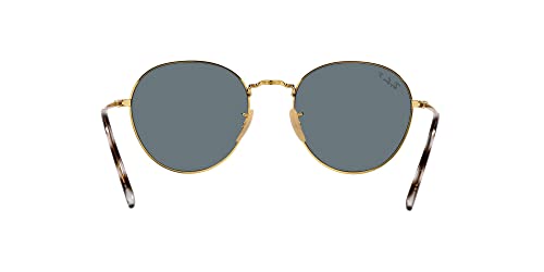 Ray-Ban RB3582 David Round Sunglasses, Gold/Dark Blue Polarized, 53 mm